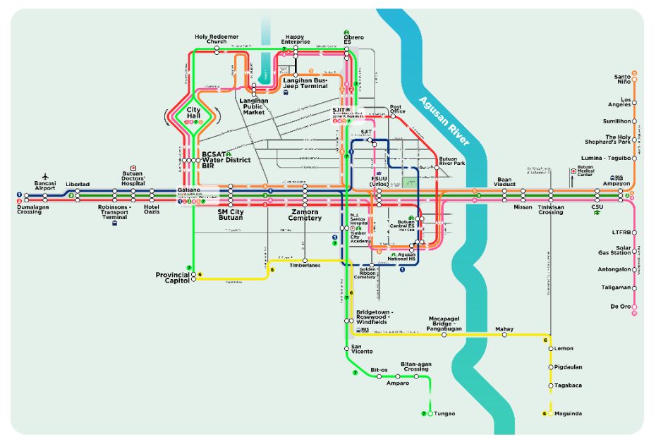 A route map for the new Butuan multicab routes